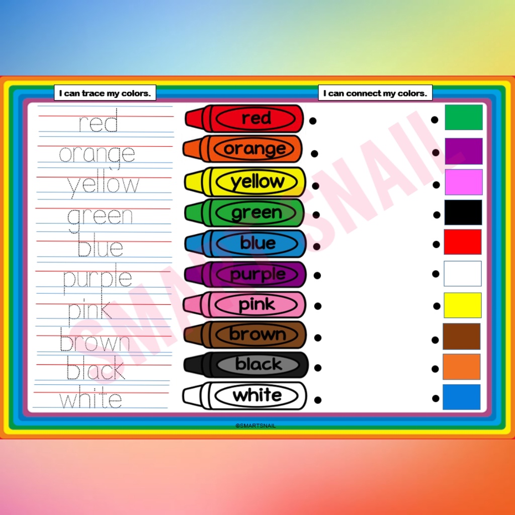 Laminated Tracing Colors + FREE DRY ERASE MARKER | Shopee Philippines