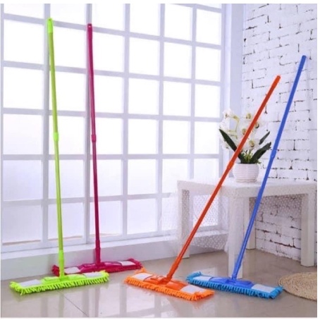 Wet and Dry Cleaning Flat Microfiber Floor Cleaning Mop with Long ...