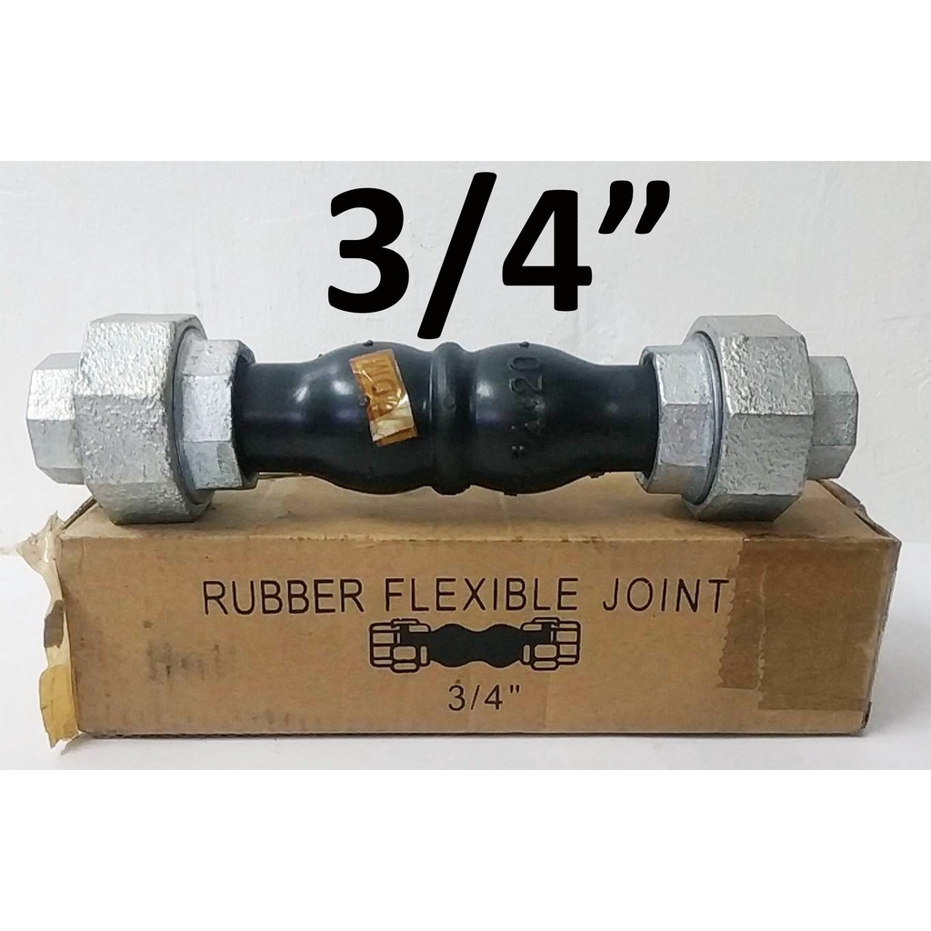 RUBBER BELLOW DOUBLE FLEX CONNECTOR 3/4" THREADED EXPANSION FLEXIBLE ...