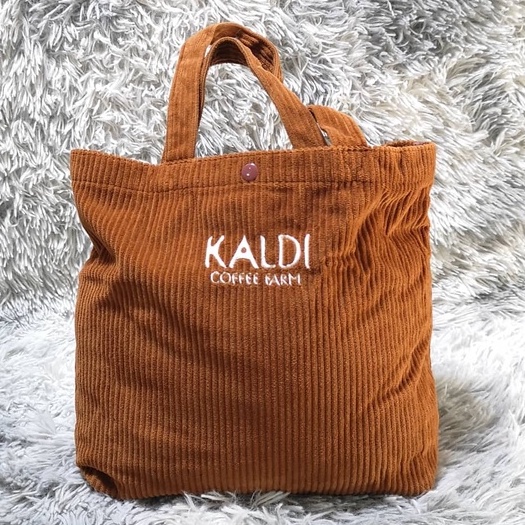 Kaldi Coffee Farm Brown Corduroy Tote Bag. | Shopee Philippines