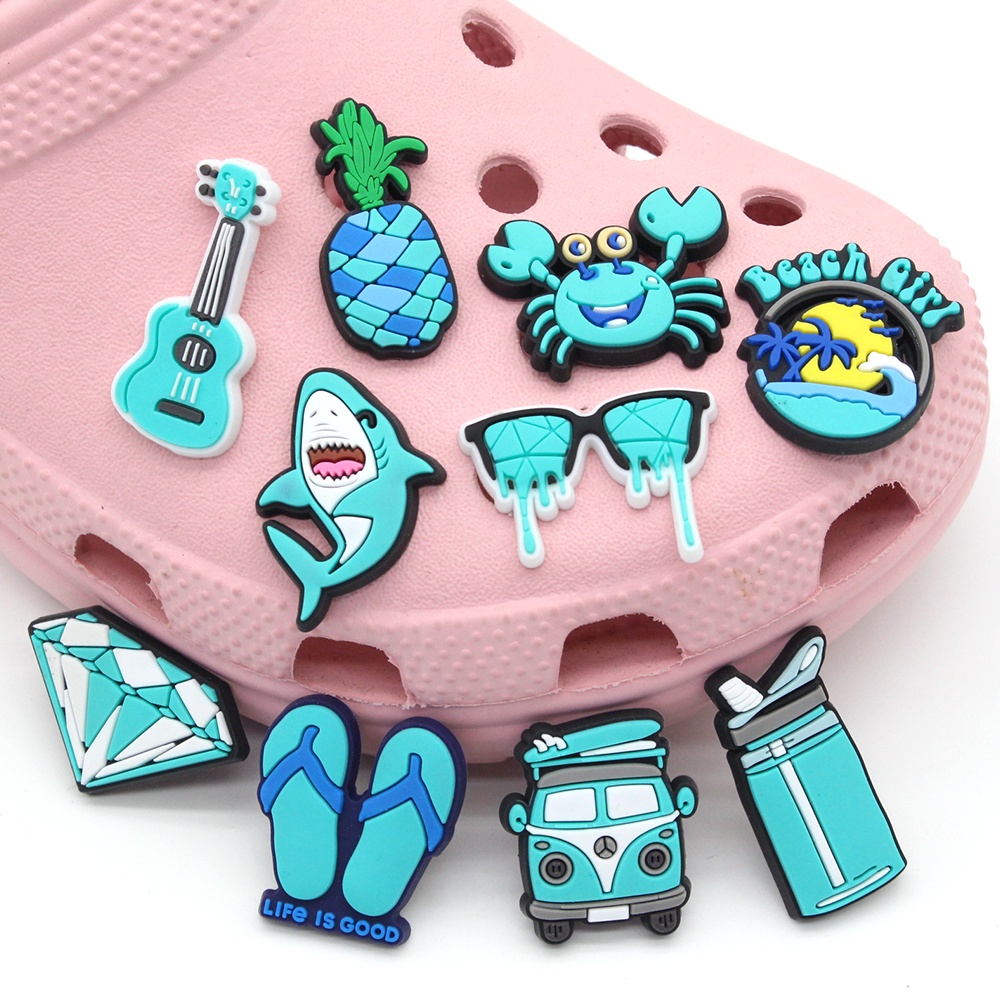 Cartoon Coconut Tree jibbits for Kids Shark Car Jibitz designcs Charm ...