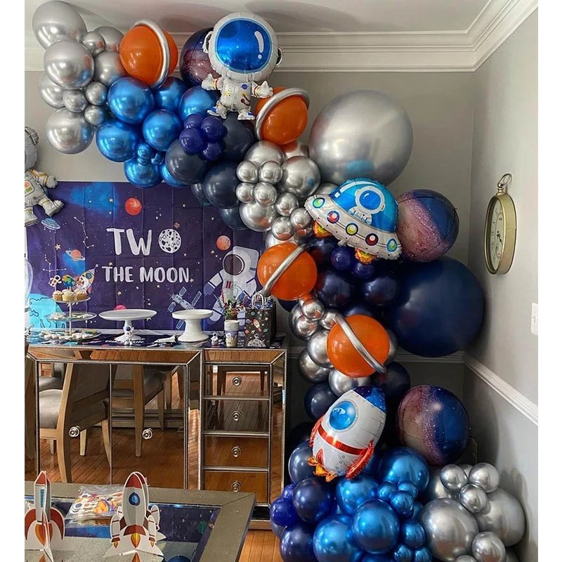 Universe Space Astronaut Theme Latex Balloons Garland Arch Chain Kit ...