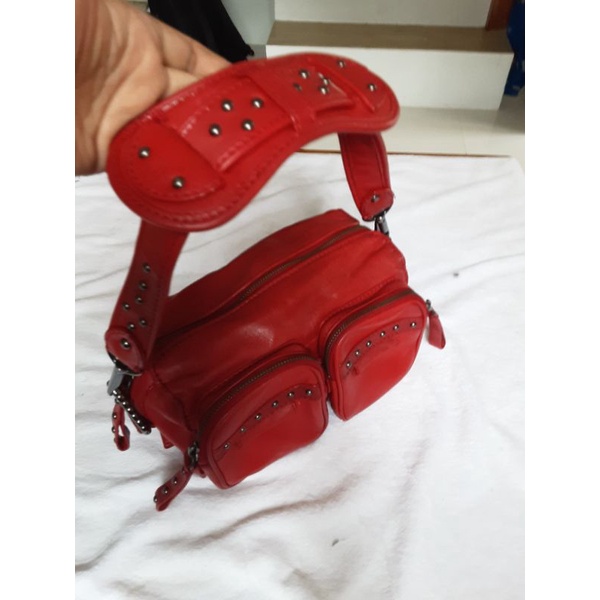 AUTH BILLY BAG LONDON KILI BAG IN RED LEATHER | Shopee Philippines