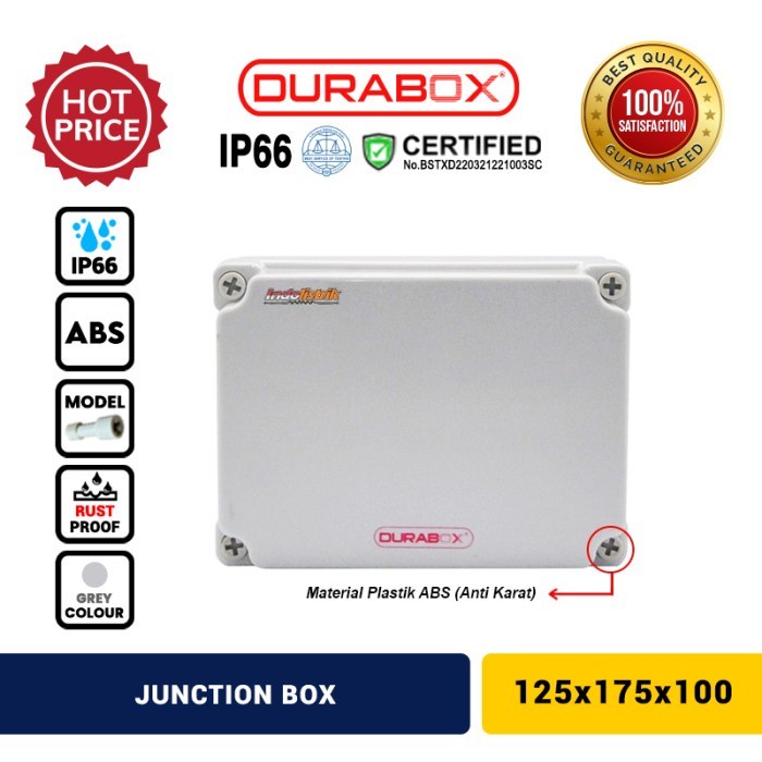 Junction Box Panel Plastic 125x175 x 100 mm Durabox - RELIABLE QUALITY ...