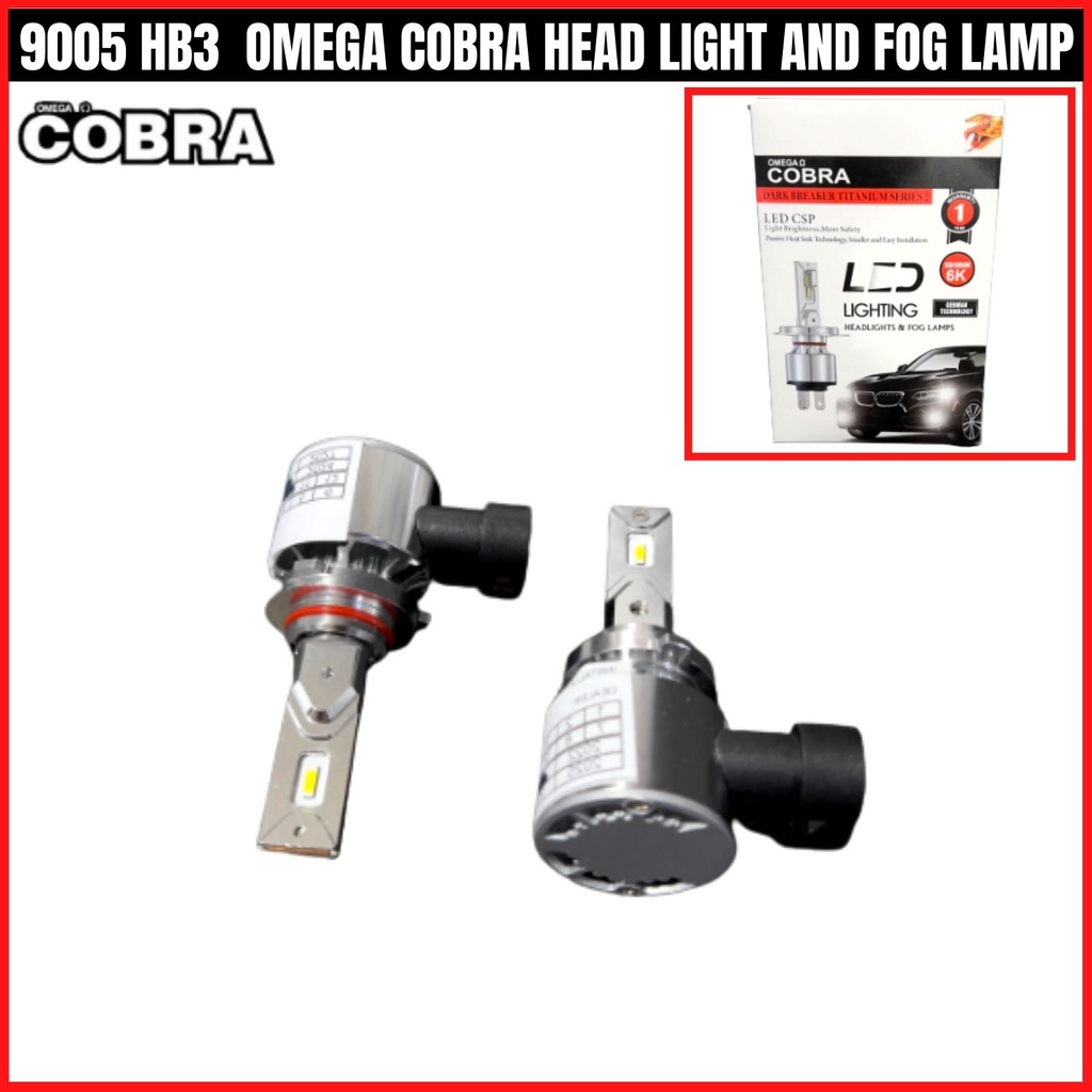 OMEGA COBRA CAR HEADLIGHT AND FOG LAMP 9005 HB3 DARK BREAKER TITANIUM ...