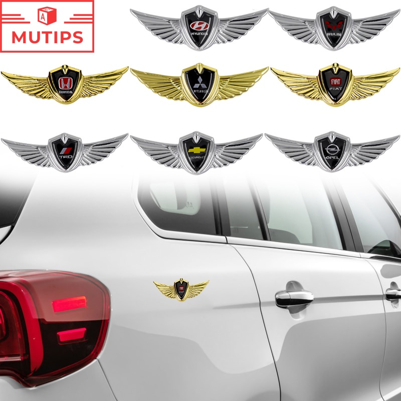 Car Logo 3D Metal Angel Wing Sticker Decoration Decals Emblem For ...