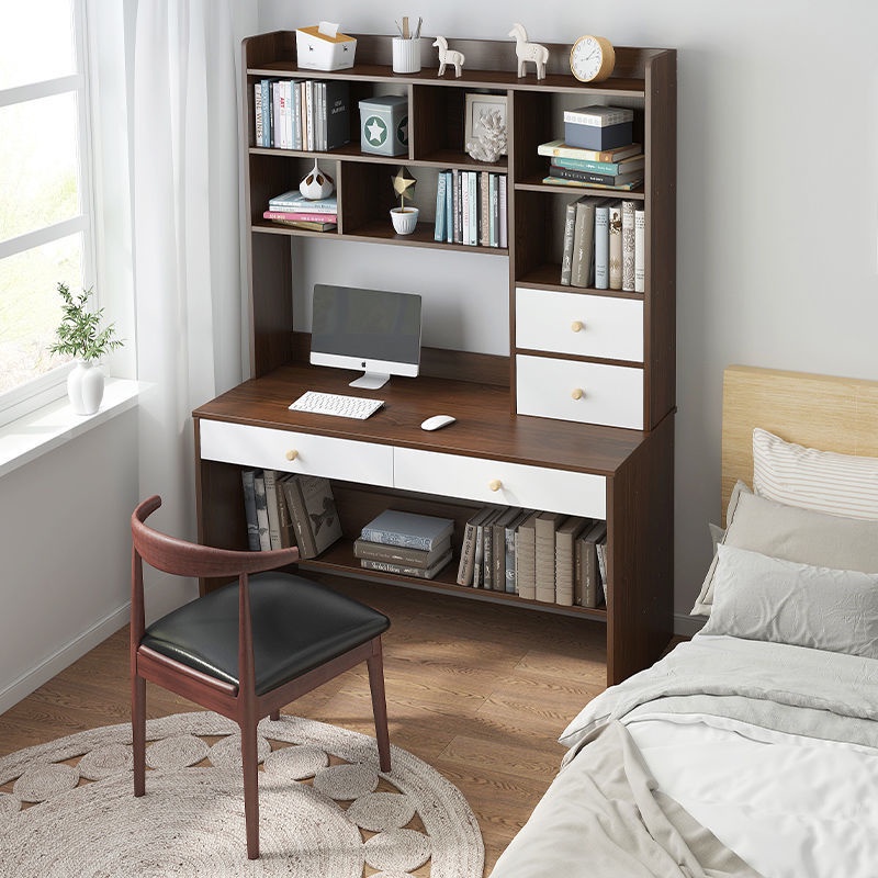 Computer Desktop Table Simple Home DeskBookshelf Combination ...