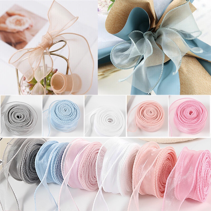 10mx4cm/Roll Transparant Colorful Ribbons Fishtail Ribbon For Gift ...