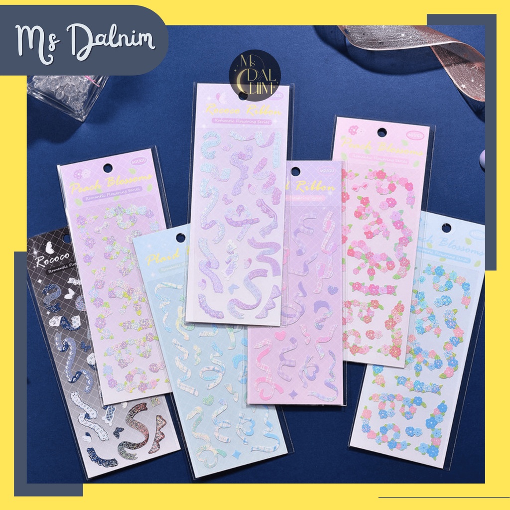 Cute Korean Aesthetic Stickers Waterproof Ribbon Ribbon Flower Confetti ...