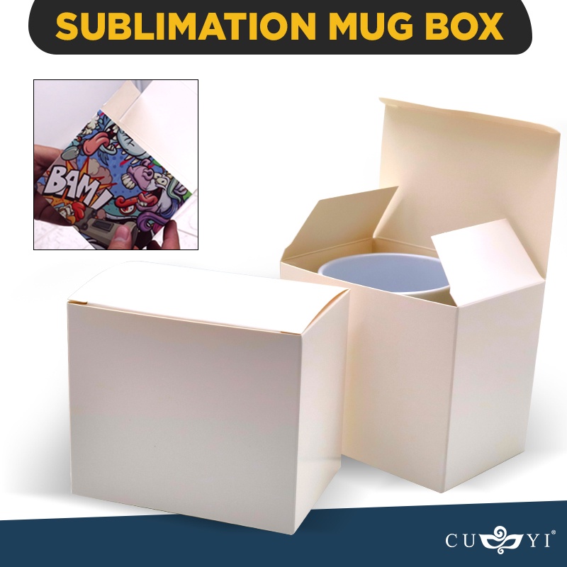 CUYI Sublimation Printable Mug Box White (50pcs) | Shopee Philippines