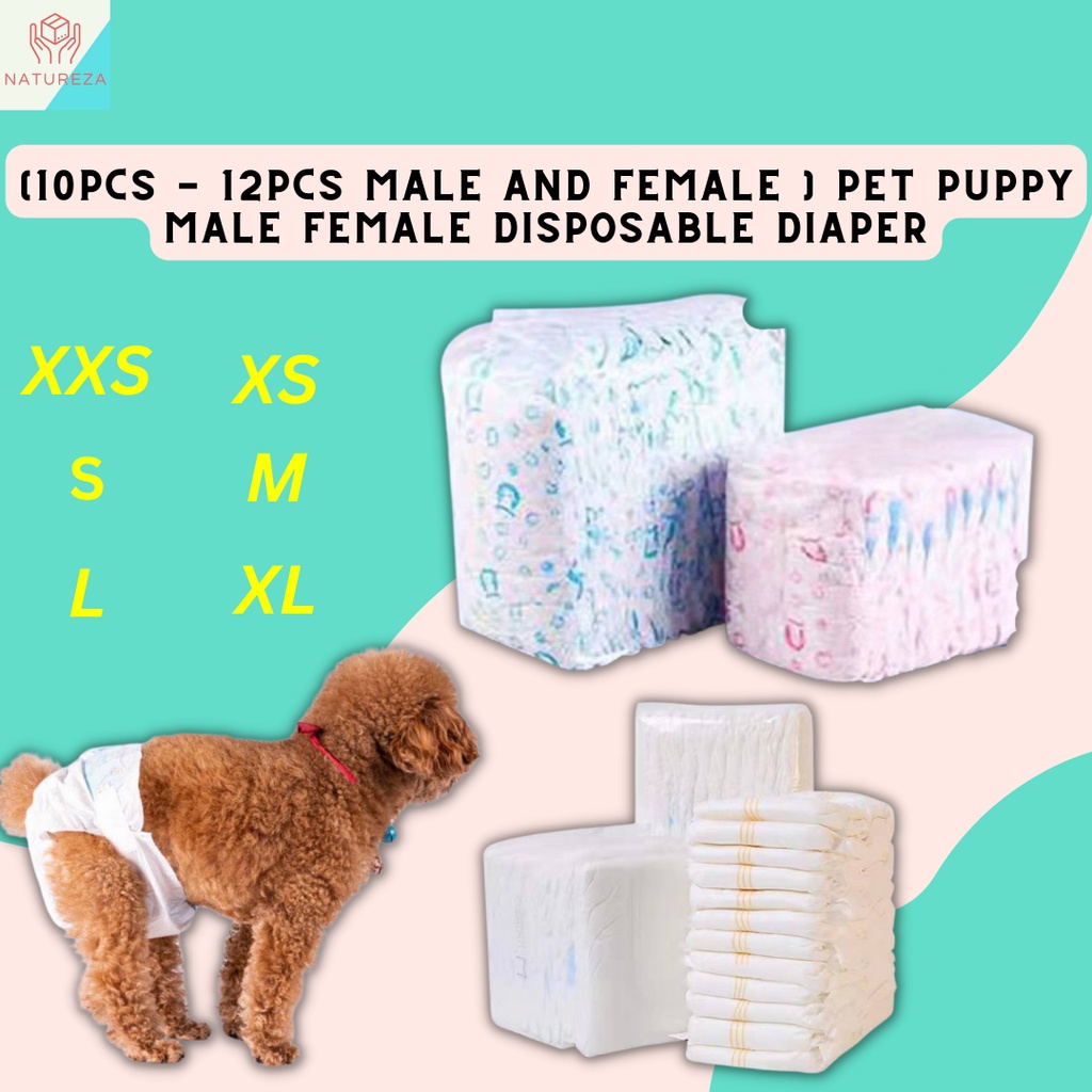 [10PCS - 12PCS] Pet Puppy Dog Female Full Wrap and Male Belly Wrap ...