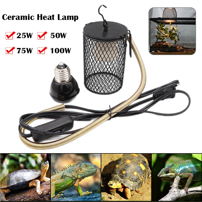 Reptile Heating Lamp 25/50/75/100W Ceramic Emitter Heat Lamp Bulb with ...