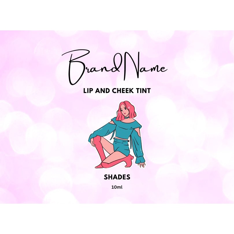 Customized Lip tint Sticker Label girl design (15pcs) | Shopee Philippines