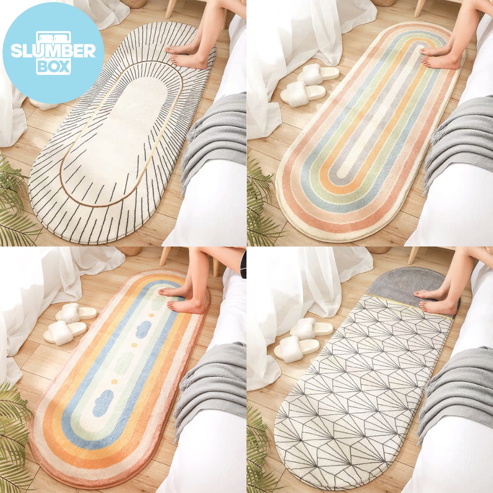 Slumber Box Oval Soft Fluffy Carpet Designer Nordic Rugs Anti-Slip and ...