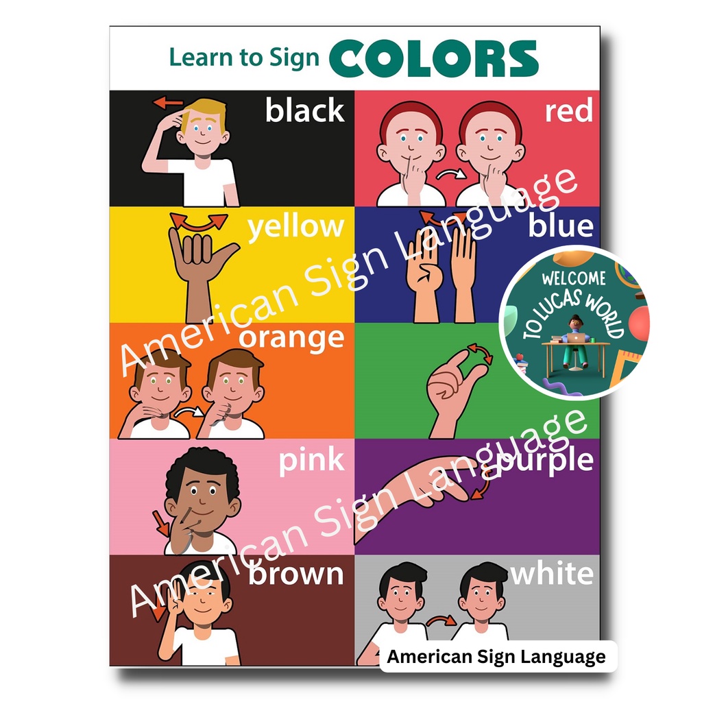 ASL AMERICAN SIGN LANGUAGE CHARTS POSTERS ALPHABET NUMBERS FEELINGS ...
