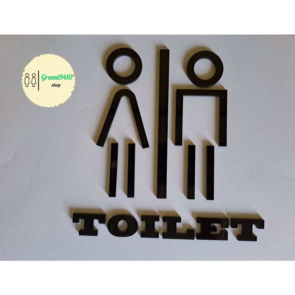 Toilet Emblem Acrylic Sign Male And Female Thickness 2.8 Mm. Modern 1 ...