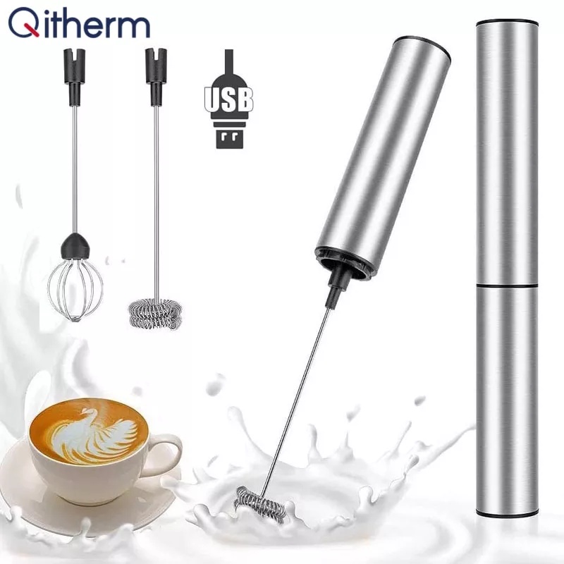 Electric Beater Milk Frother Coffee Mixer USB Portable Rechargeable ...
