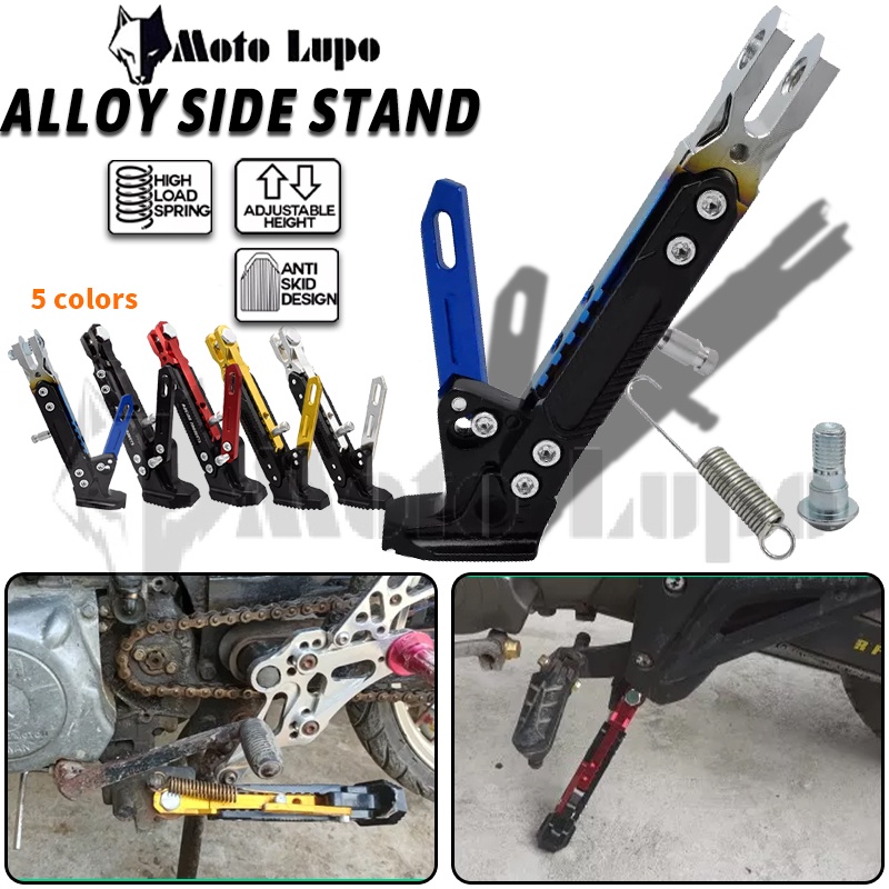 Motorcycle Universal Adjustable Foot Side Support Stand CNC Alloy ...