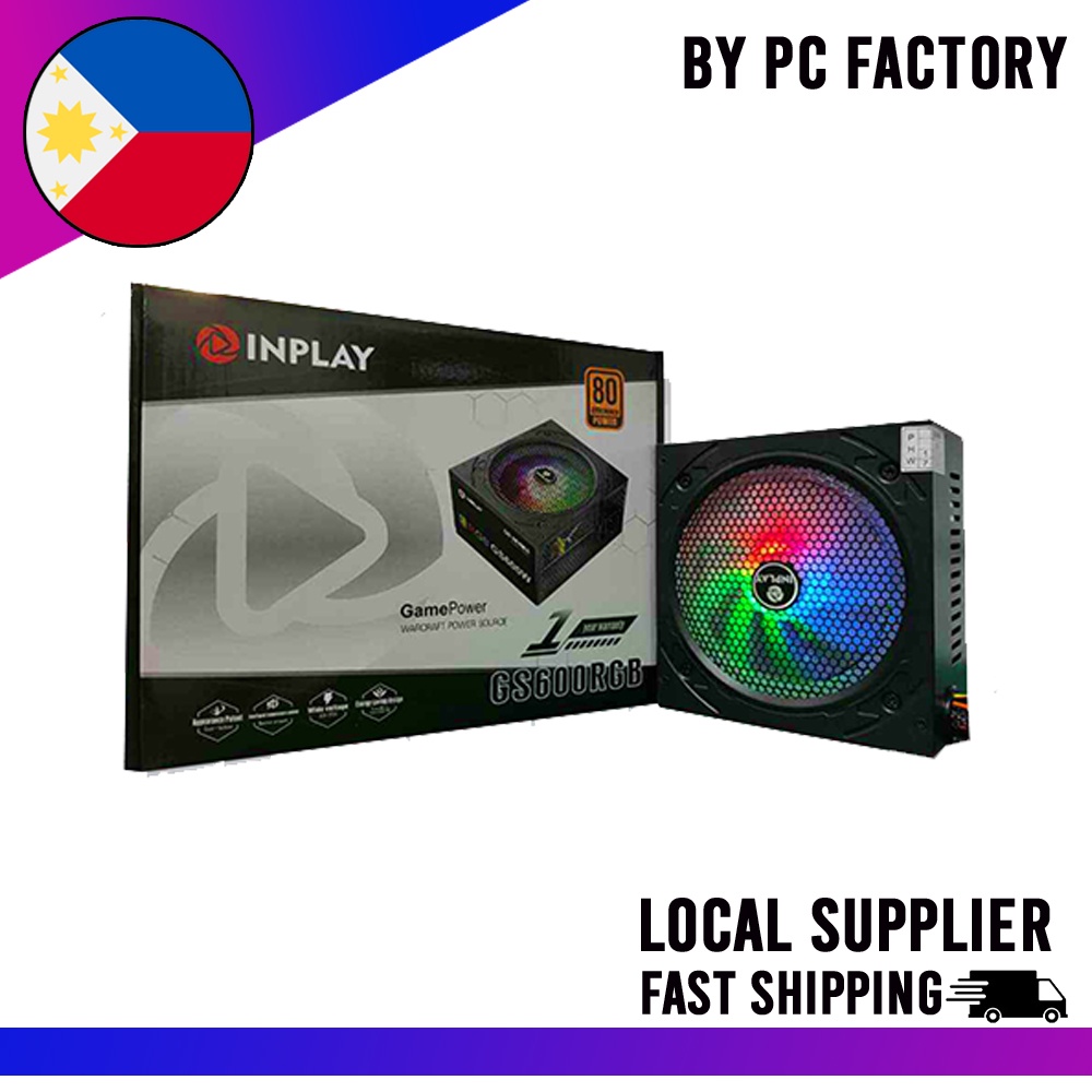 Inplay GS Series GS600RGB 600W 80 Plus Bronze True Rated PSU Power ...