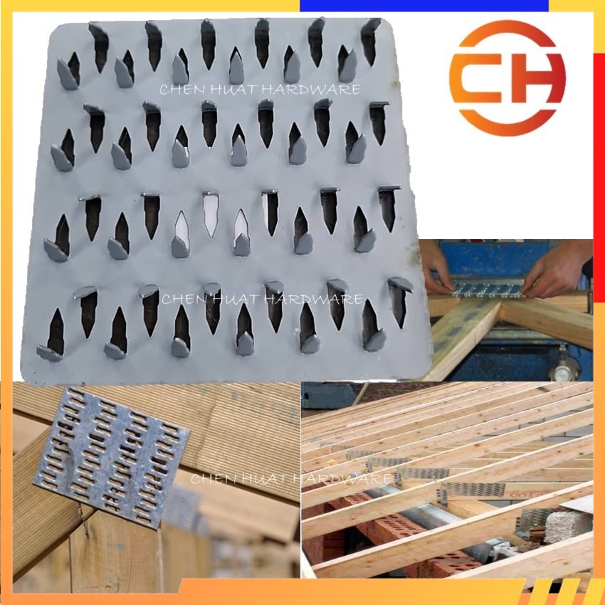 (1 UNIT) Galvanized Timber Gang Nail Plate Roof Truss 4" x 4" Connector ...