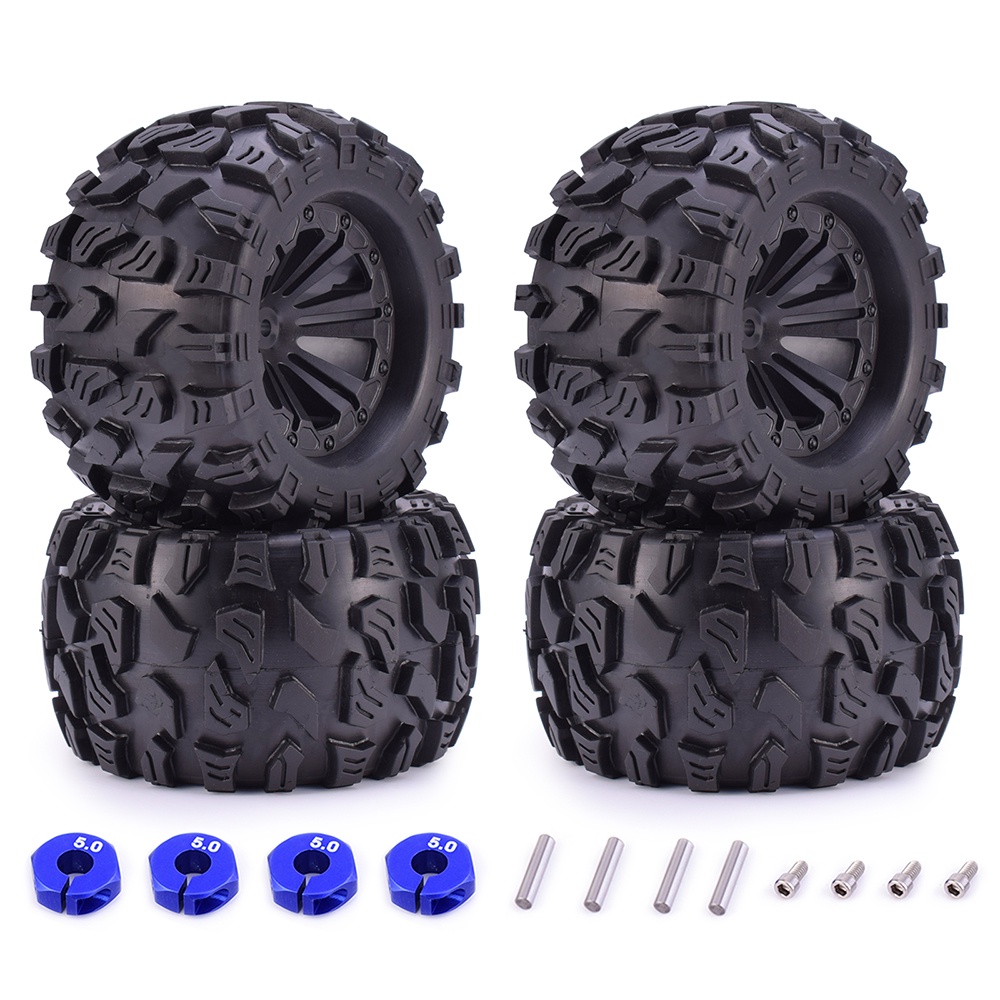 2~4PCS/ Set ZD Racing Plastic Rubber Tires & Rims 12mm HEX &125mm ...
