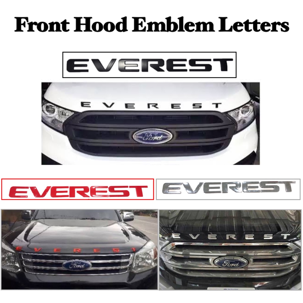 CPAO EVEREST Letters Car Auto Front Hood Emblem Badge Sticker Logo ...