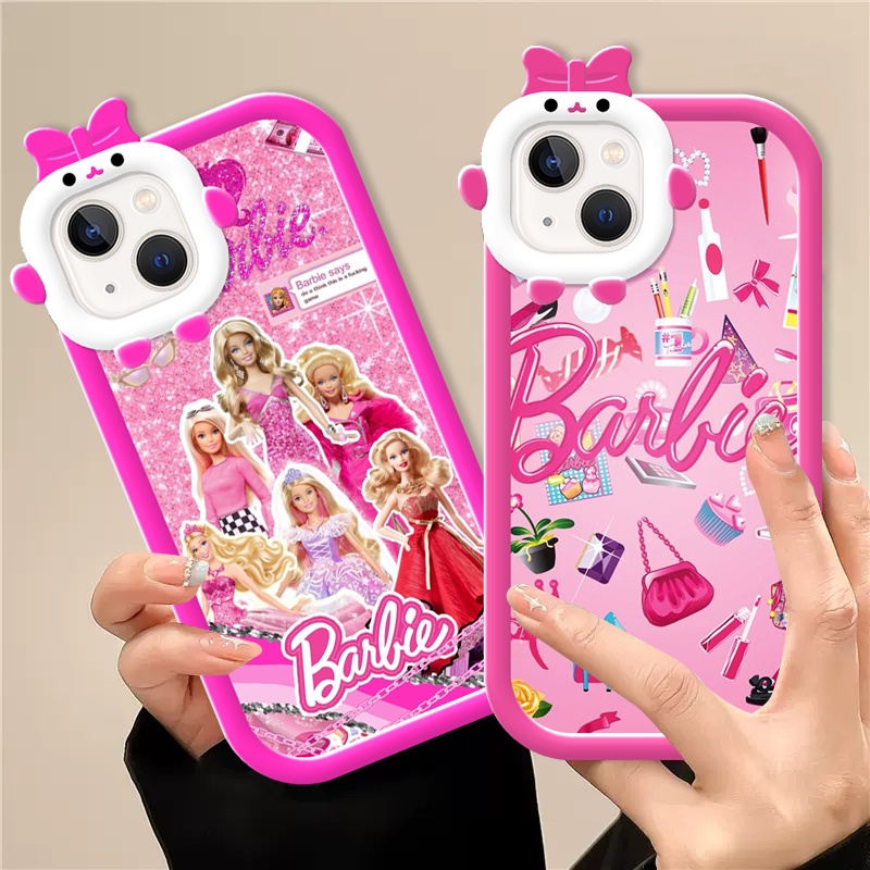 Pink Princess Barbie Cute Monster Lens Case for IPhone 16 15 14 13 12 ...