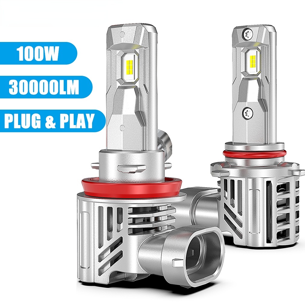 2pcs E5 Plus H4 LED H7 HB3 9005 HB4 9012 HIR2 H11 Led Headlight Bulb 100W 30000LM 6500K Plug ...