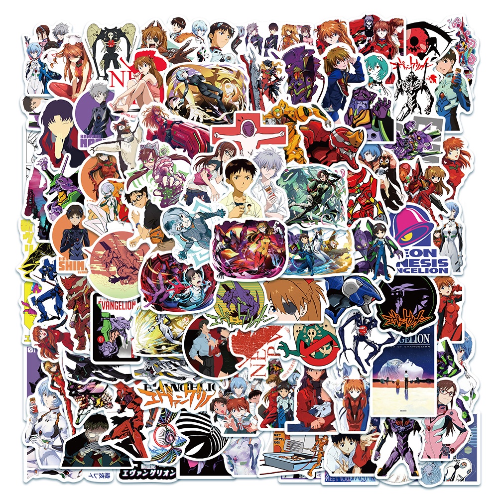 100pcs EVA (NEON GENESIS EVANGELION) Japan Anime Waterproof Stickers ...