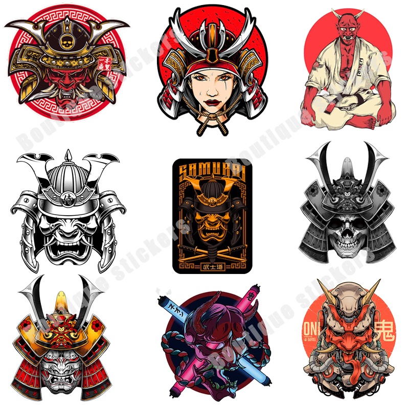 Japanese Samurai Culture Ninja Skull Car Sticker PVC Waterproof Vinyl ...