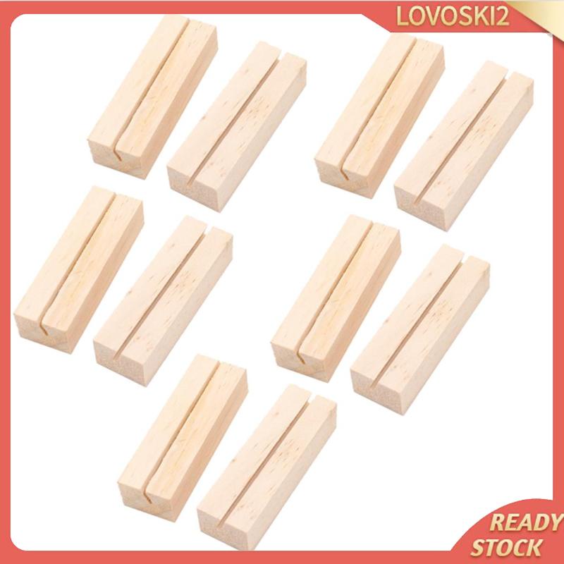 [LOVOSKI2] 10pcs Table Wood Stands Wooden Base Memo Photo Holders ...