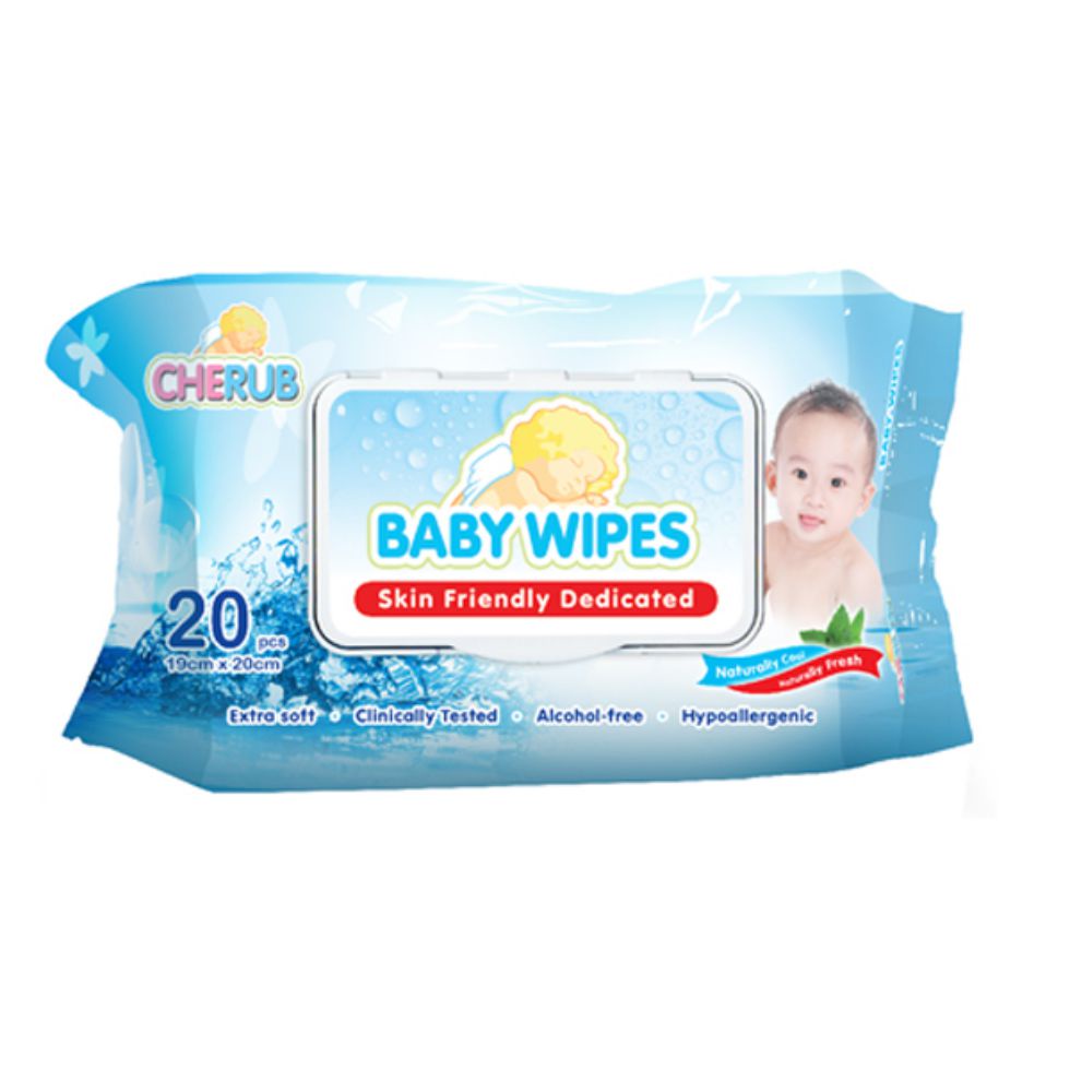 Cherub Baby Wipes 50 + 5 Sheets Naturally Cool 50 Sheets | Shopee ...