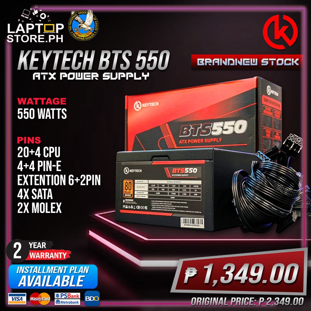 BRANDNEW Keytech BTS550 Power Supply Unit (550 watts) | Shopee Philippines