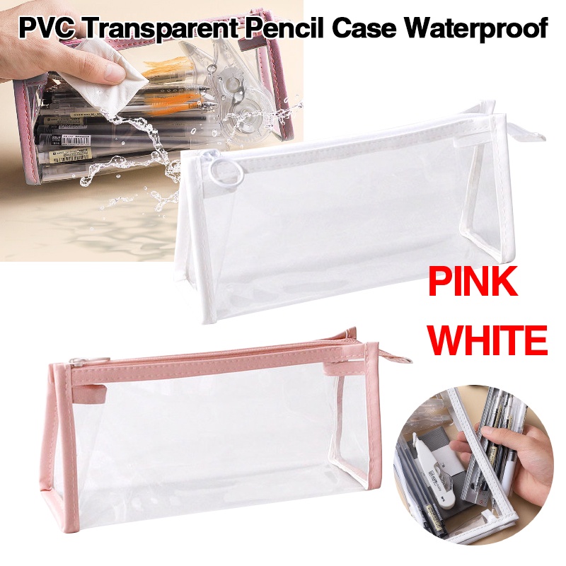 Double Layer Transparent Pencil Case,Large Capacity Waterproof Student ...