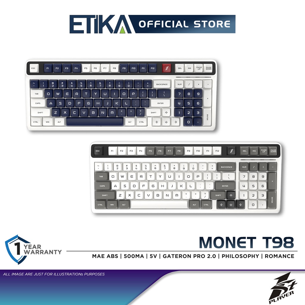 1st Player MONET T98 98 Keys Wired RGB Mechanical Keyboard (Gateron Pro 2.0 Switch) | Shopee ...