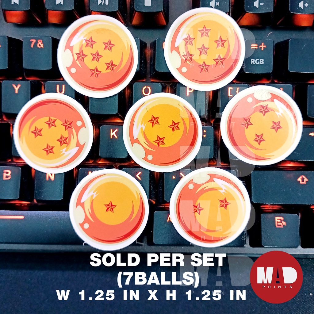 Dragon Balls Set (7 Balls) - Dragon Ball Z - Waterproof Laminated Vinyl ...