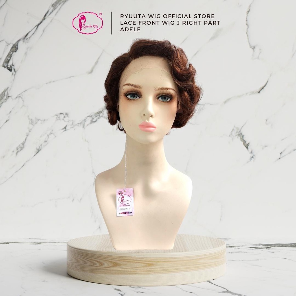Ryuuta Wig Lace Front Wig Vintage Short Wave Adele | Shopee Philippines