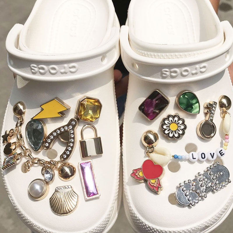 Crocs Jibbitz Metal Diamond Pins for shoes bags High quality #cod ...