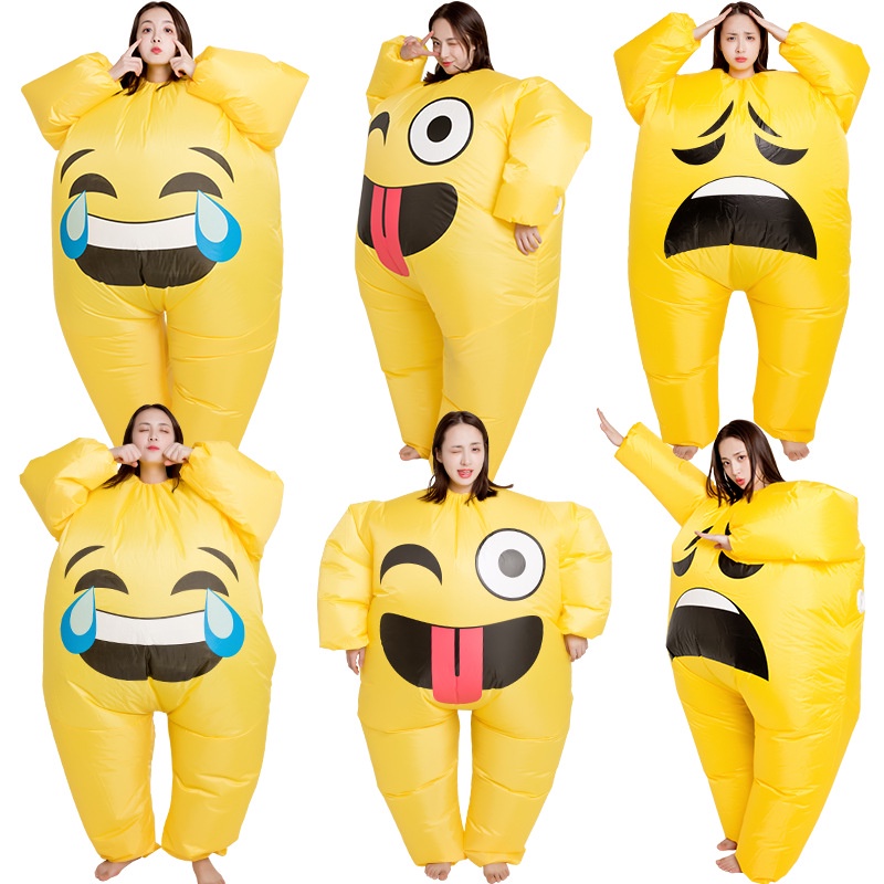 Adult Inflatable Smiling Face Crying Facial Bag Costume Halloween ...