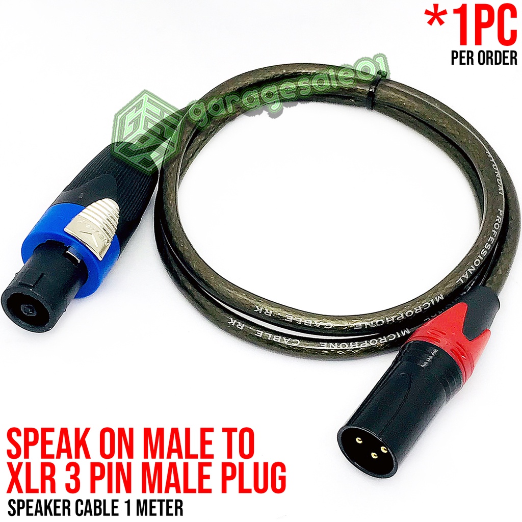 GS 1 Meter Speakon Male to 3-Pin XLR Male Cable – For Speakers & Audio ...