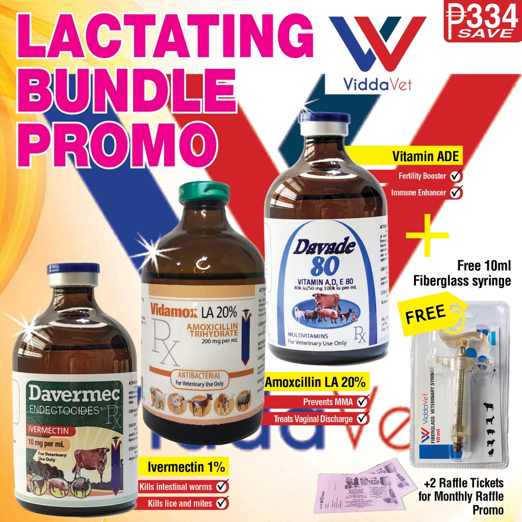 Viddavet Bundle Promo Lactating Pig 100 ml Davade 80 Vidamox LA ...