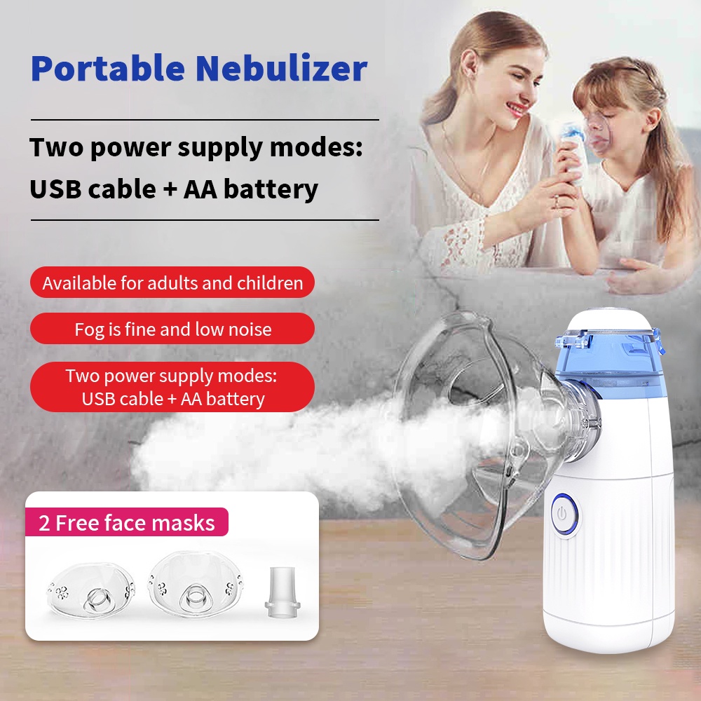 YOUWEMED Rechargeable Mini Nebulizer Asthma Inhaler Portable Ultrasonic ...