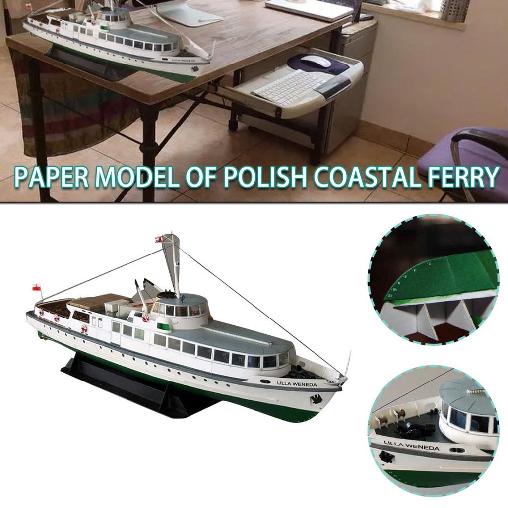 1:100 Coastal Ferry Lilla Weneda Model Handmade DIY Model Night Cruise ...