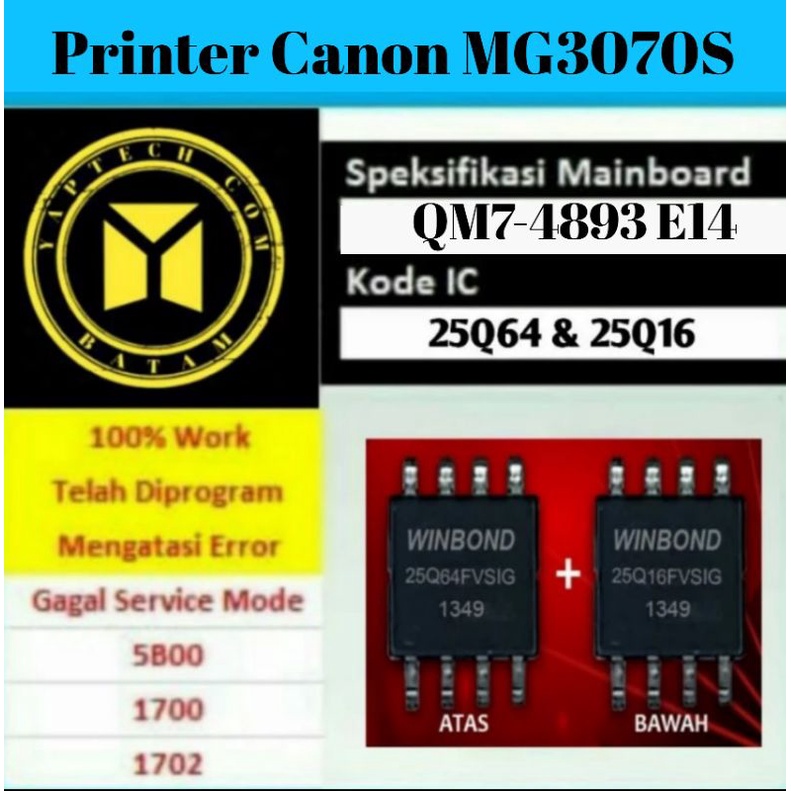 IC Eprom MG3070S Upper Lower QM7-4893 E14 MG3070S IC Eprom and IC Bios ...