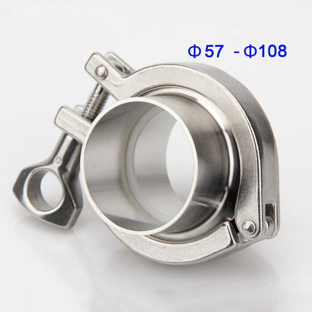 Tri Clamp x 57 63 76 89 102 108mm Pipe OD + Silicone Gasket Strip ...