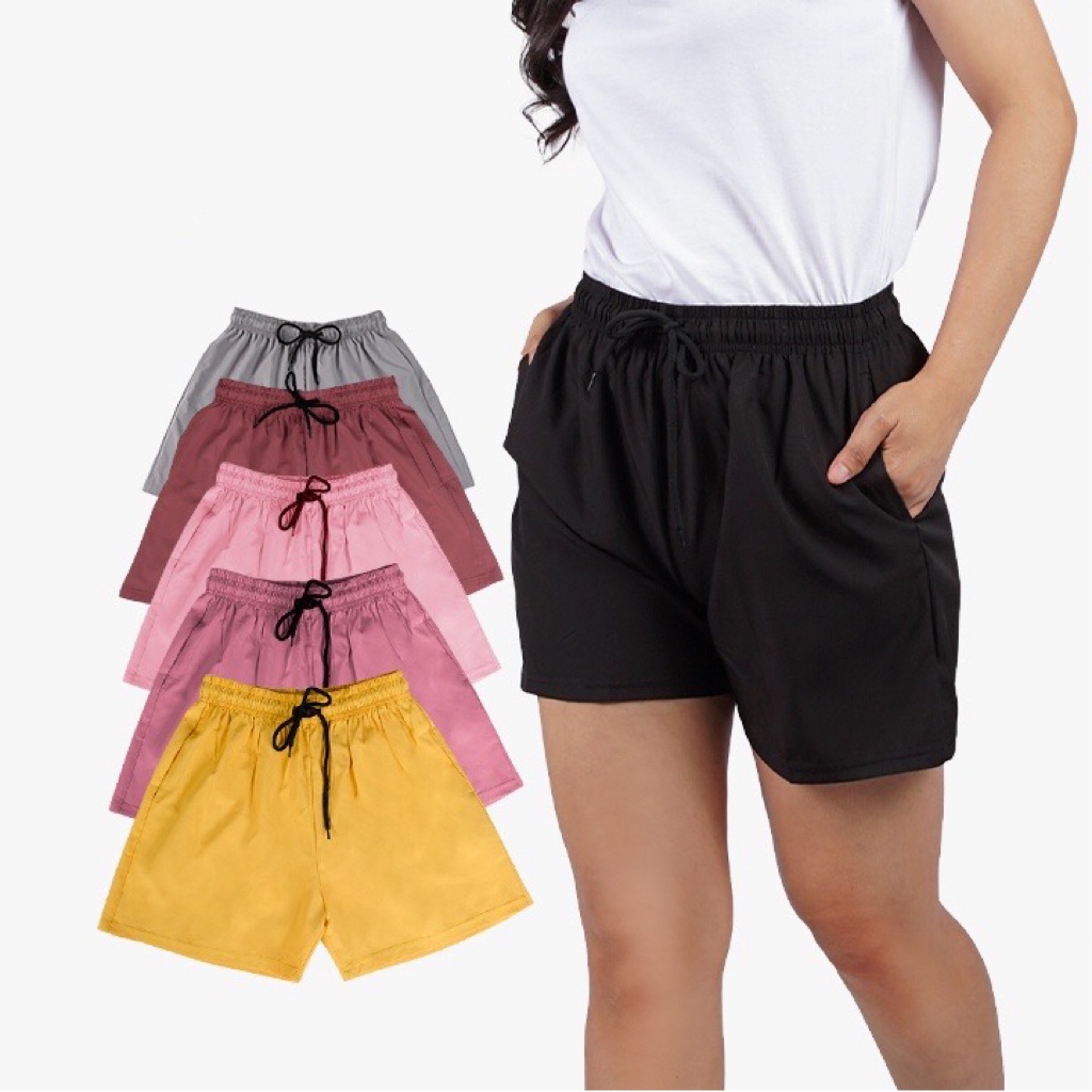 Fashion Plain Taslan Short For Women With 2 Pocket | Shopee Philippines