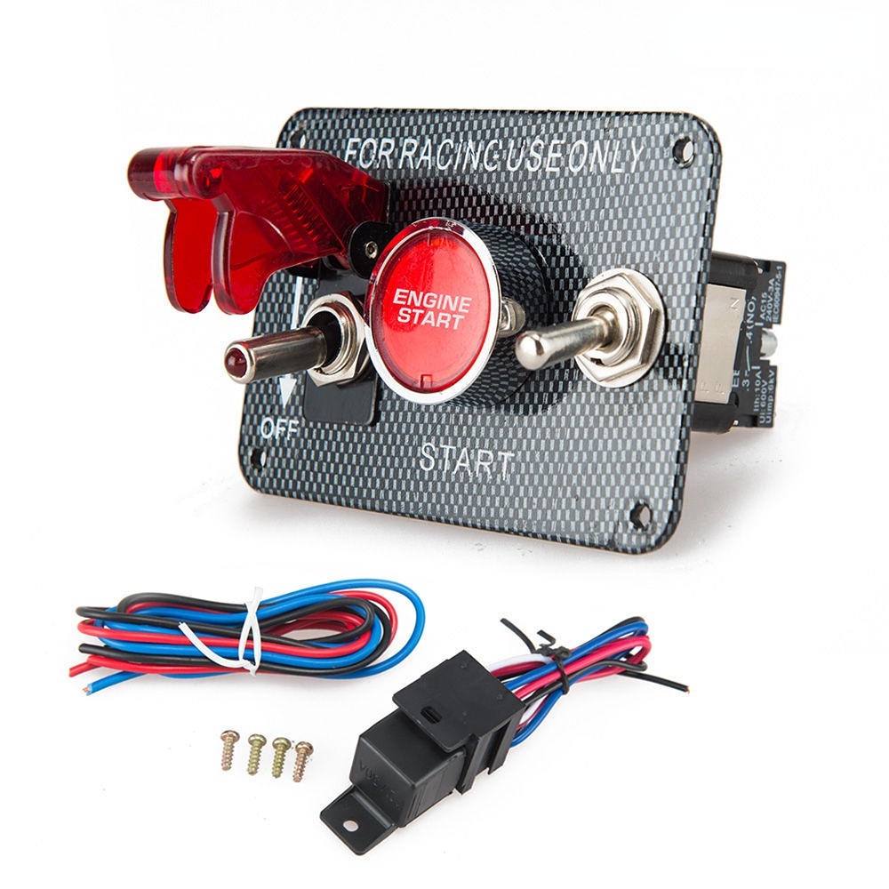 12V Ignition Switch Panel Engine Start Push Button LED Toggle for ...