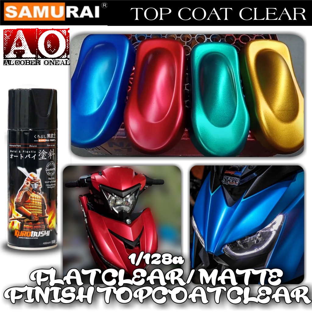 SAMURAI SPRAY PAINT 1/128a Flat Clear Top Coat (turn any color into ...