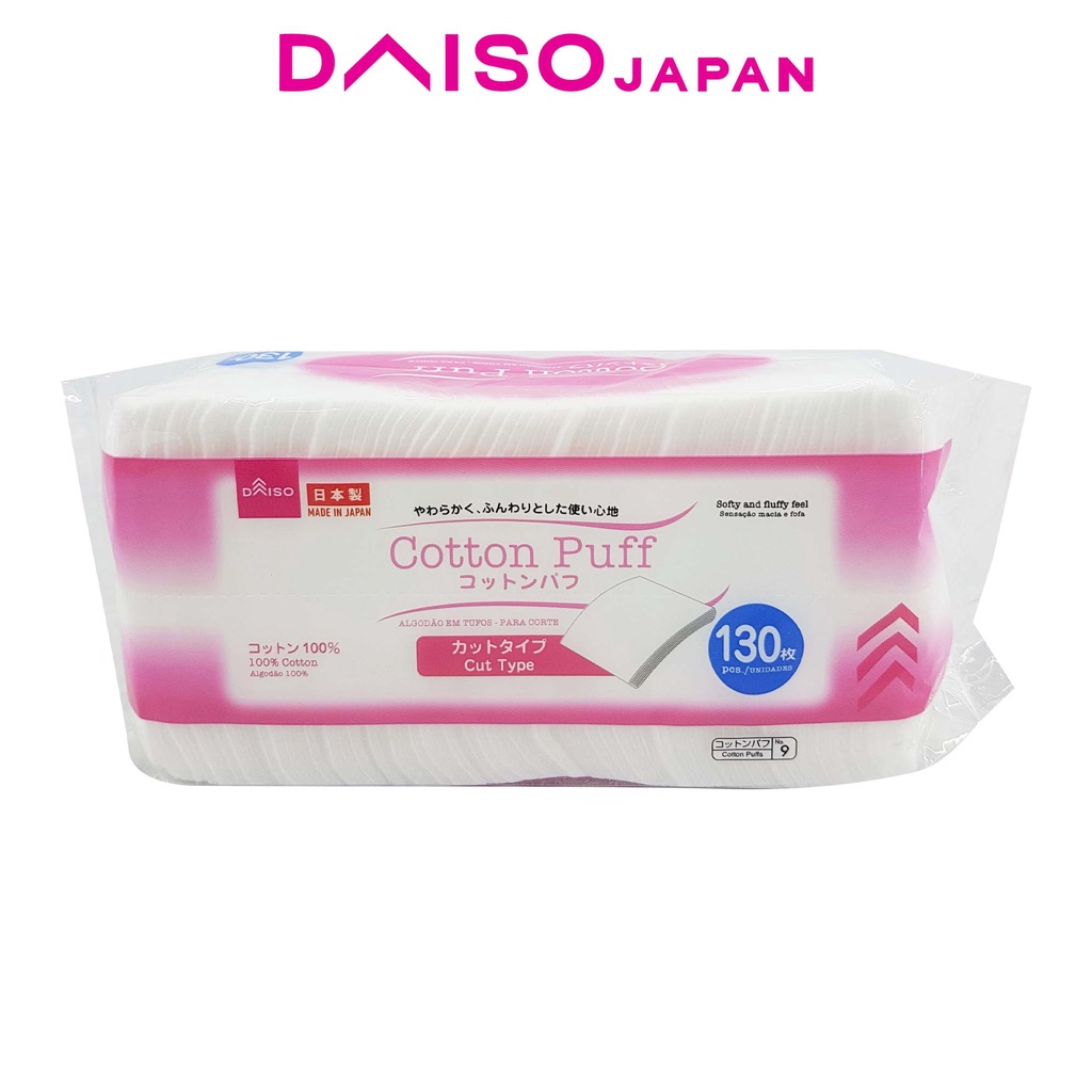 Daiso Cut Type Cotton Puff (130 pieces) | Shopee Philippines