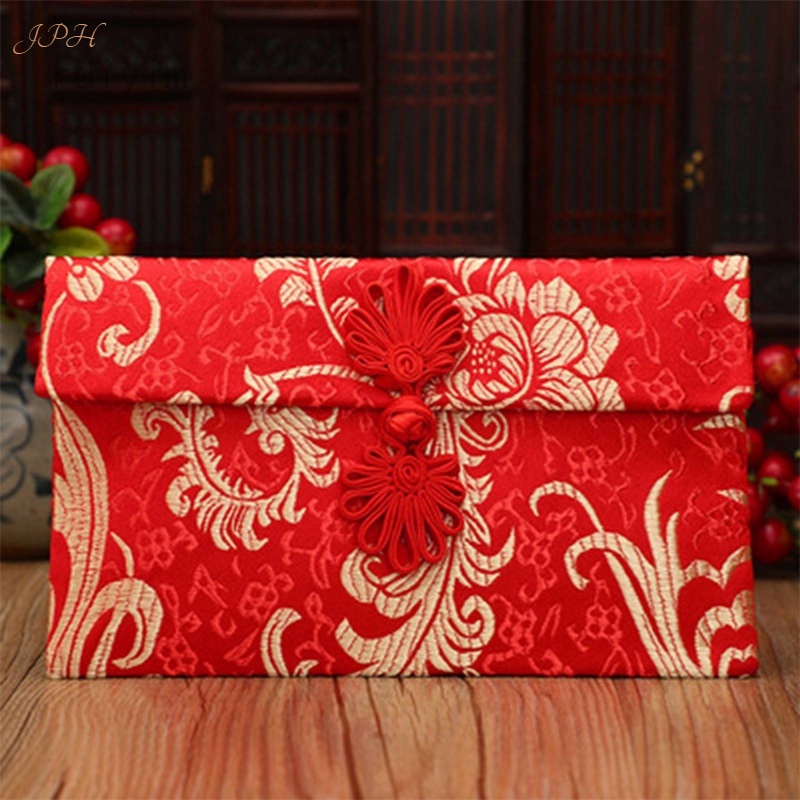 【JP4】Chinese Handmade Brocade Red Envelope Wedding Money Packet Lucky ...